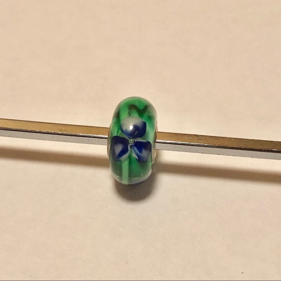 Trollbeads | Jewelry | Trollbeads Blue Flower Glass Bead | Poshmark